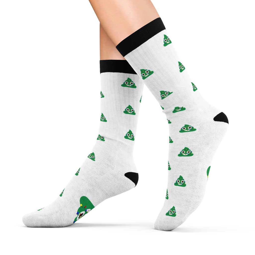 Pile of Holiday Spirit Socks - Poo Emoji as Christmas Tree on Your Feet ...